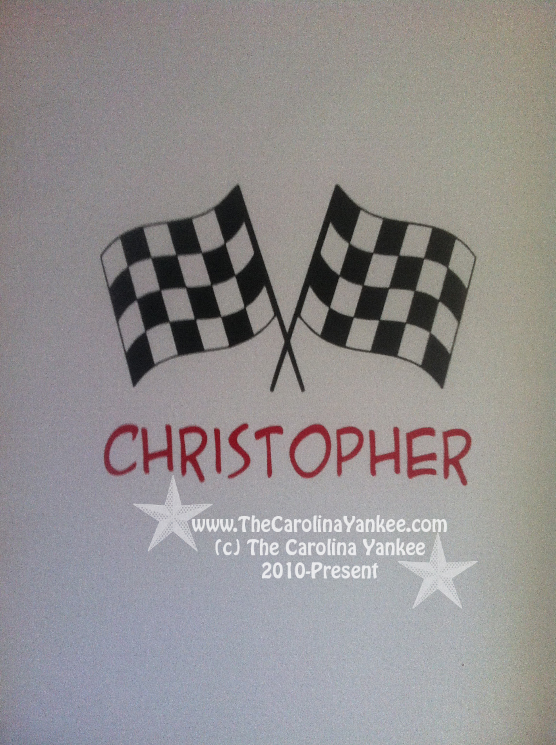 Custom Checkered Flags With Name (choice Of Colors) Vinyl Decal Wall ...